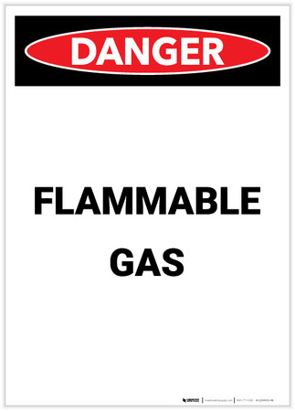 Danger: Flammable Gas Portrait - Label | Creative Safety Supply