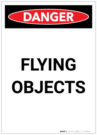 Danger: Flying Objects Portrait - Label