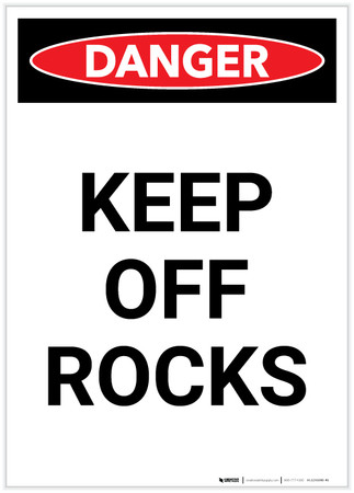 Danger: Keep Off Rocks Portrait - Label | Creative Safety Supply