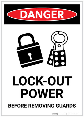 Danger: Lock Out for Safety Portrait - Label | Creative Safety Supply