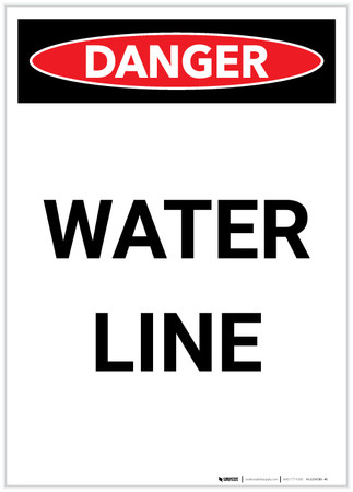 Danger: Water Line Portrait - Label