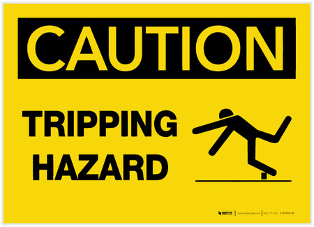 Caution: Tripping Hazard with Graphic - Label
