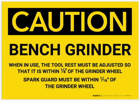 Caution: Bench Grinder - Label
