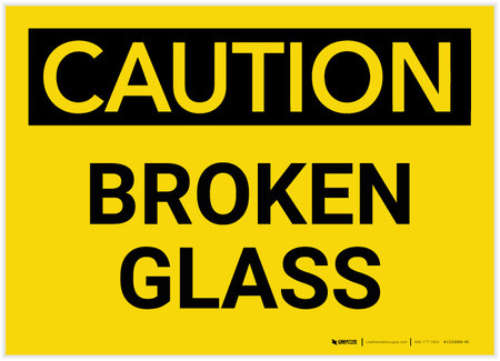 Caution: Broken Glass - Label