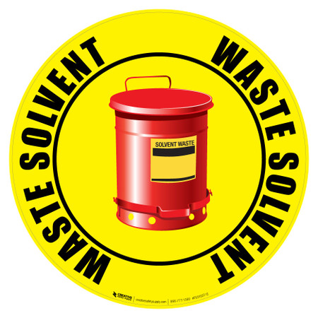 Floor Sign - Waste Solvent Can