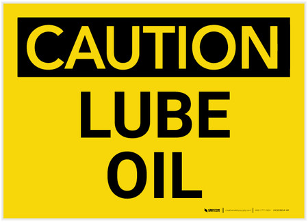 Caution: Lube Oil - Label