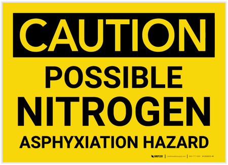 Caution: Possible Nitrogen Asphyxiation Hazard - Label