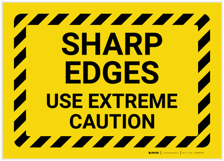 Caution: Sharp Edges Use Extreme Caution - Label