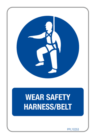 Wear Safety Harness/Belt Label