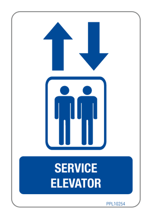 Service Elevator Label
