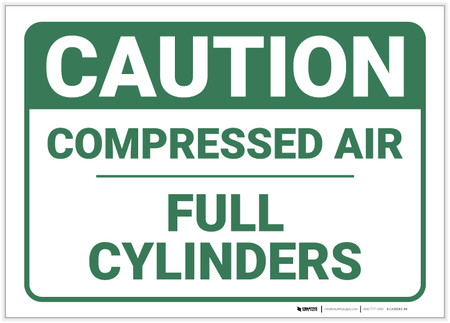 Caution: Compressed Air Full Cylinders - Label | Creative Safety Supply