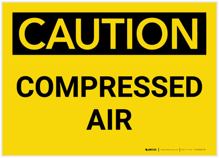 Caution: Compressed Air - Label