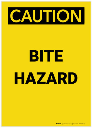 Caution: Bite Hazard Portrait - Label
