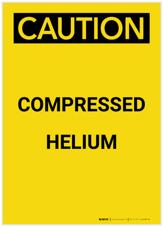 Caution: Compressed Helium Portrait - Label