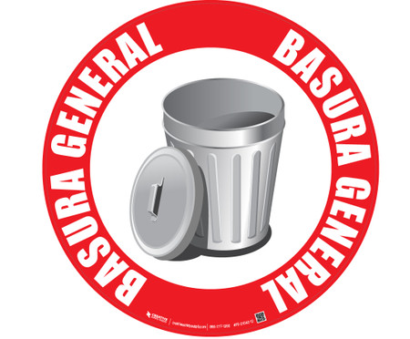 Basura General (General Trash) Floor Sign