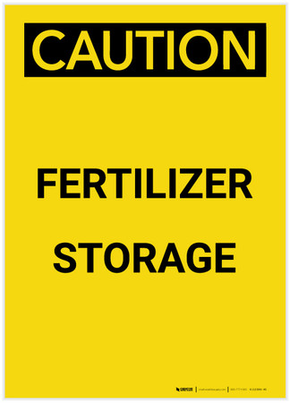Caution: Fertilizer Storage Portrait - Label