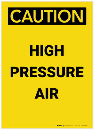 Caution: High Pressure Air Portrait - Label
