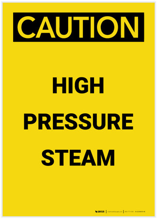 Caution: High Pressure Steam Portrait - Label