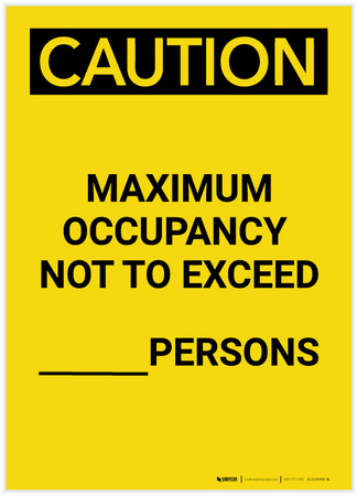 Caution: Maximum Occupancy Not to Exceed Portrait - Label | Creative ...
