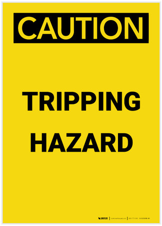 Caution: Tripping Hazard Portrait - Label | Creative Safety Supply