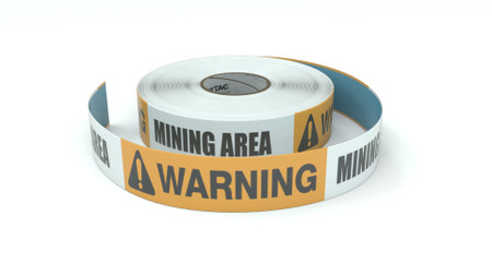Warning: Mining Area - Inline Printed Floor Marking Tape