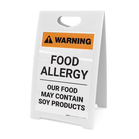 Warning: Food Allergy - Food May Contain Soy Products - A-Frame Sign ...