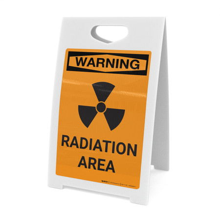 Warning: Radiation Area with Icon - A-Frame Sign