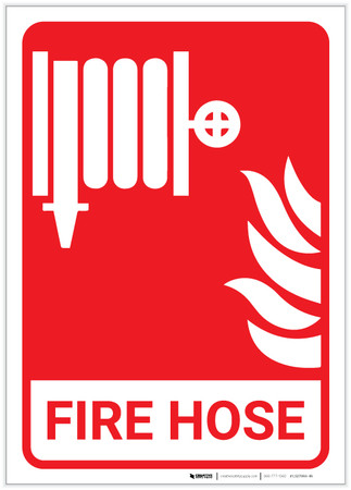 Fire Hose with Icons Portrait - Label | Creative Safety Supply