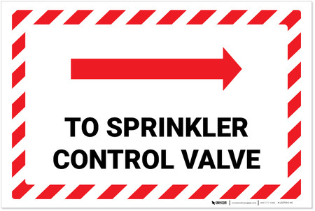 Sprinkler Control Valve with Right Arrow and Hazard Border Landscape ...