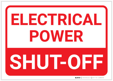 Electrical Power Shut Off Landscape - Label
