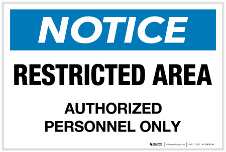 Notice: Respirator Required - Label