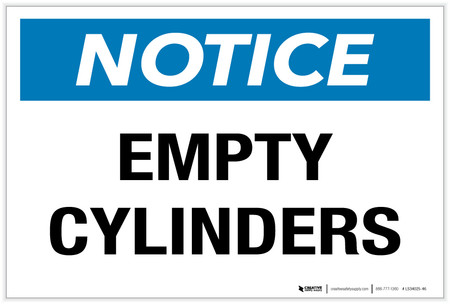 Notice: Empty Cylinders - Label