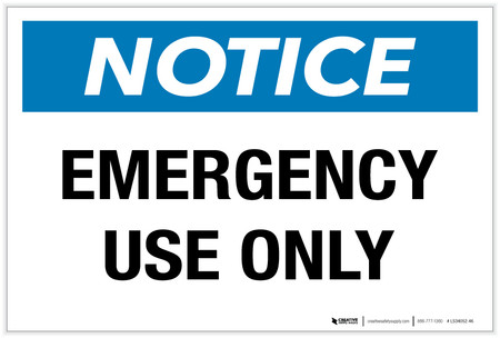 Notice: Emergency Use Only - Label