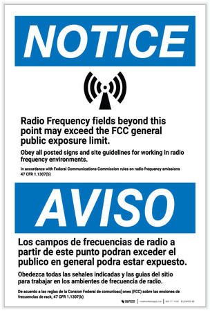 Notice: Bilingual Spanish Radio Frequency ANSI - Label