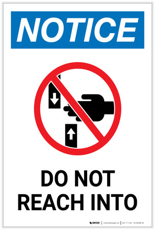 Notice: Do Not Reach Into with Icon - Label