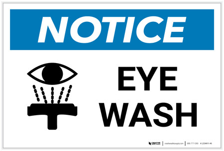 Notice: Eye Wash with Icon - Label