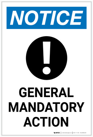 Notice: General Mandatory Action Portrait - Label