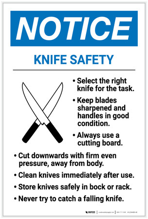 Notice: Knife Safety - Label