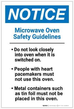Notice: Microwave Oven Safety Guidelines - Label