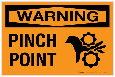 Warning Sign: Pinch Point - Label | Creative Safety Supply