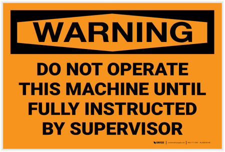 Warning: Machine Automatically Controlled Until Instructed By ...