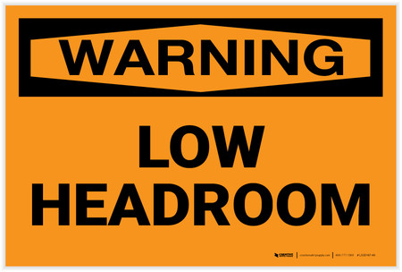 Warning: Low Headroom - Label