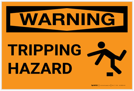 Warning: Tripping Hazard - Label