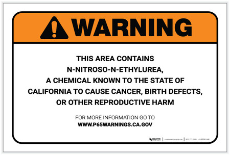 Warning: Prop 65 N-Nitroso-N-Ethylurea - Label