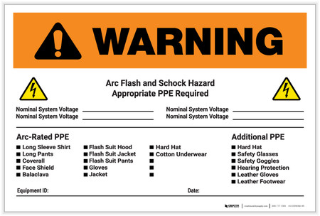 Warning: Arch Flash & Shock Hazard Appropriate PPE Required Landscape ...
