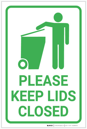 Please Keep Lids Closed with Icon Portrait - Label