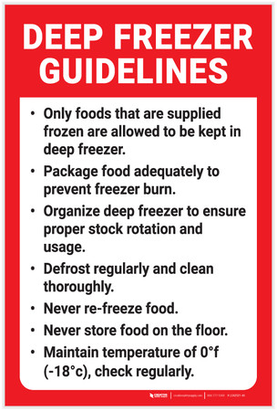 Deep Freezer Guidelines Portrait - Label