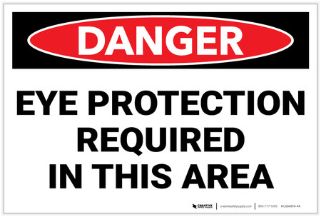 Danger: PPE Eye Protection Required In This Area - Label | Creative ...