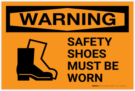 Warning: PPE Safety Shoes - Label | Creative Safety Supply