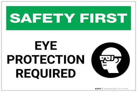 Safety First: Eye Protection Required With Graphic - Label | Creative ...